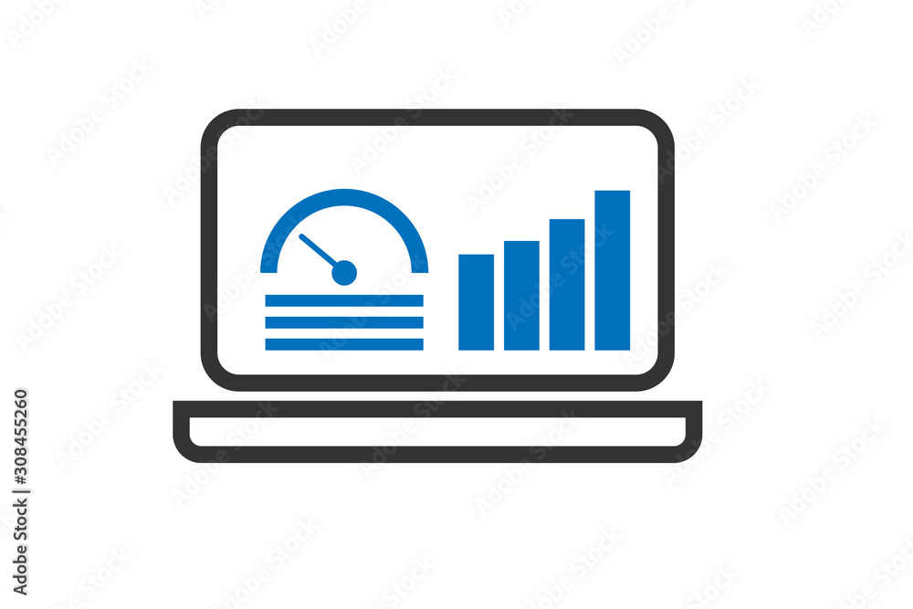 Computer dashboard or admin panel icon vector blue version Stock Vector ...