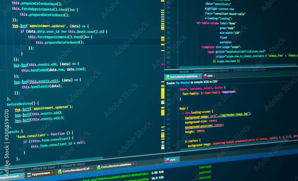Program Code Javascript Html Css Of Site Web Development Programmer Workflow Source Code