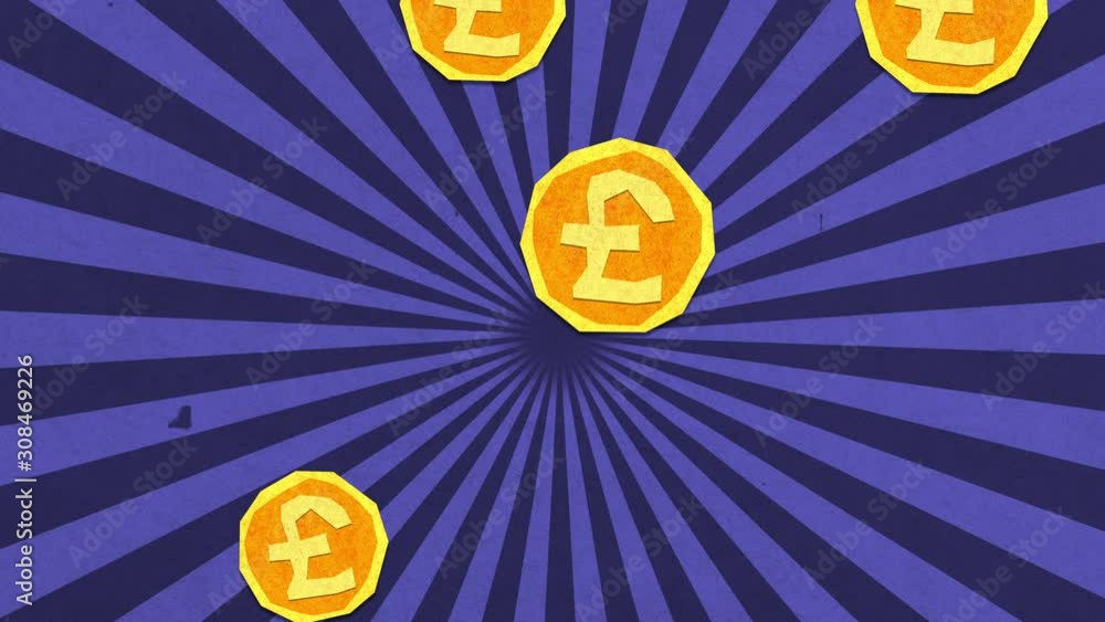 Vidéo Stock Money Savings Concept. British Pound Coins Falling ...