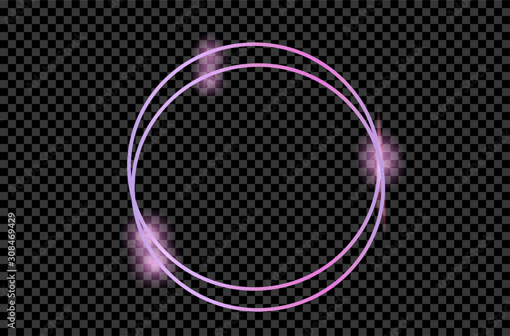 Pink shiny glowing vintage frame with shadows isolated on transparent ...