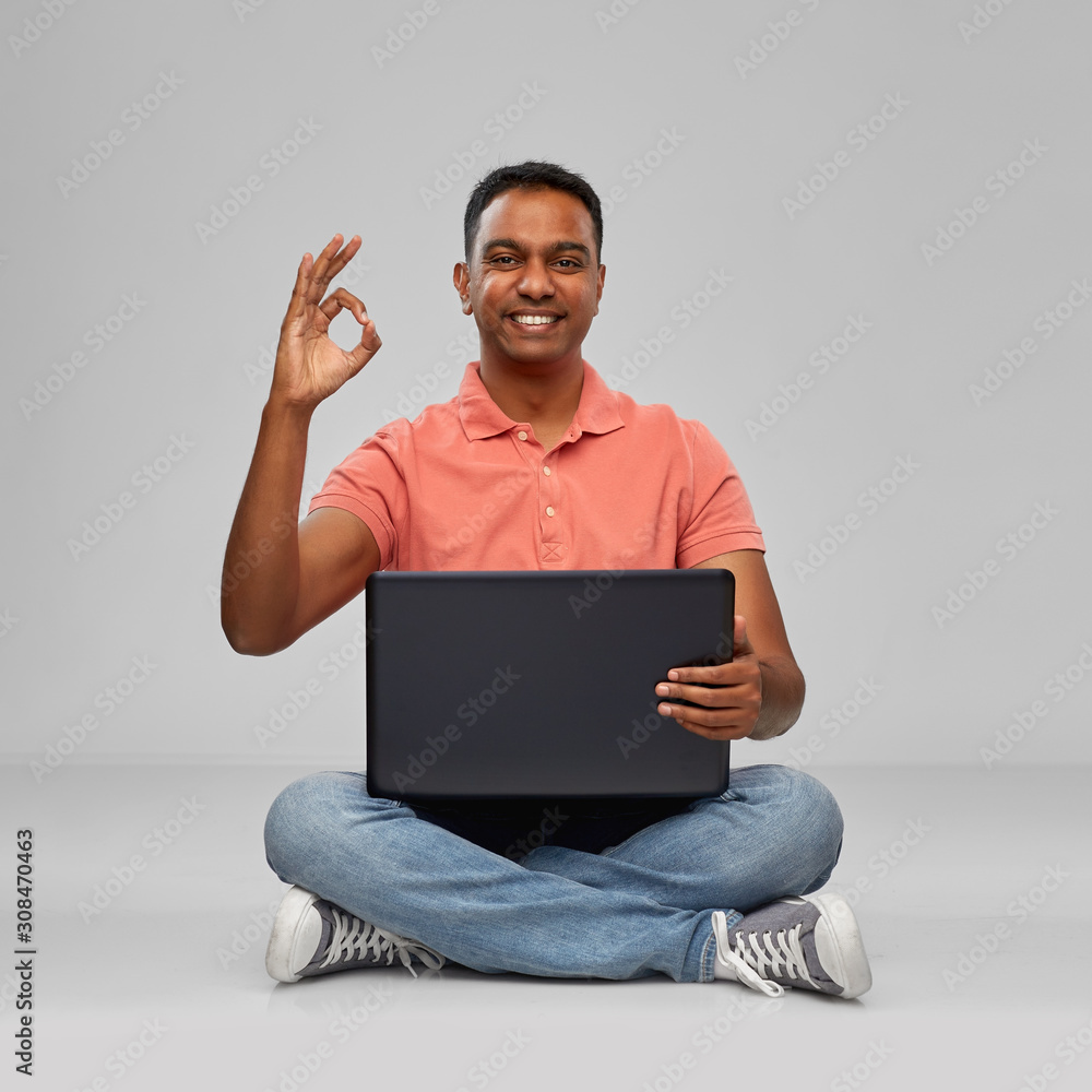 Happy Person On Computer