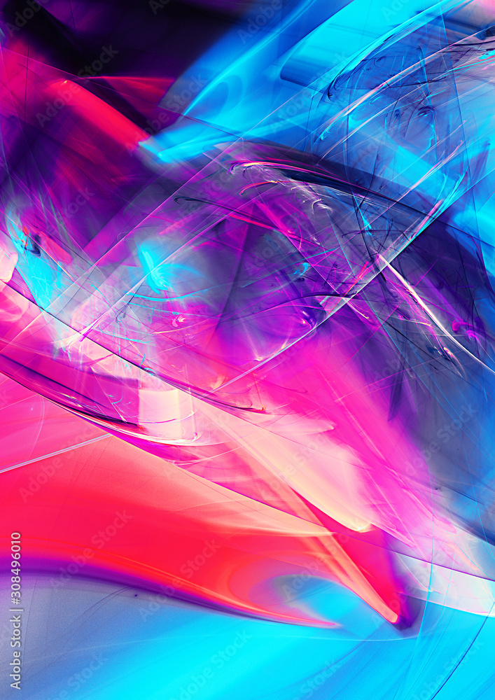 Abstract liquid multicolor background with lighting effect. Bright ...