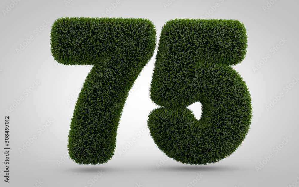 Green grass number 75 isolated on white background Stock Illustration ...