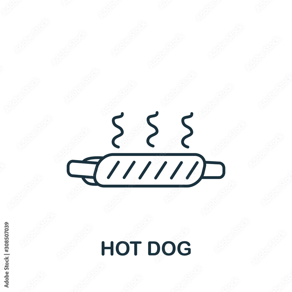Hot Dog icon from fastfood collection. Simple line element Hot Dog ...