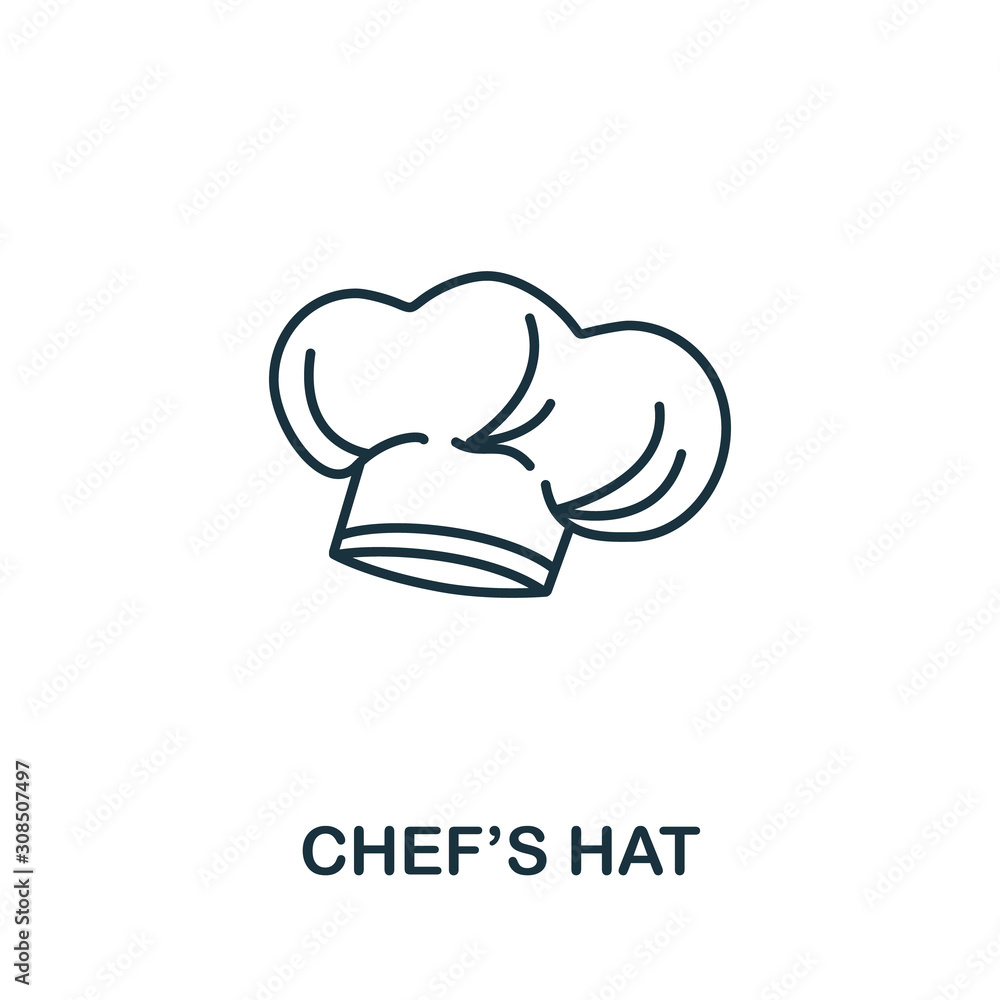 Chef'S Hat icon from fastfood collection. Simple line element Chef'S ...