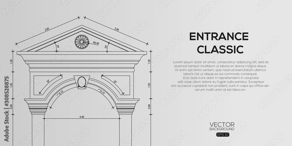 Detailed classic entrance , Architectural background , architectural ...