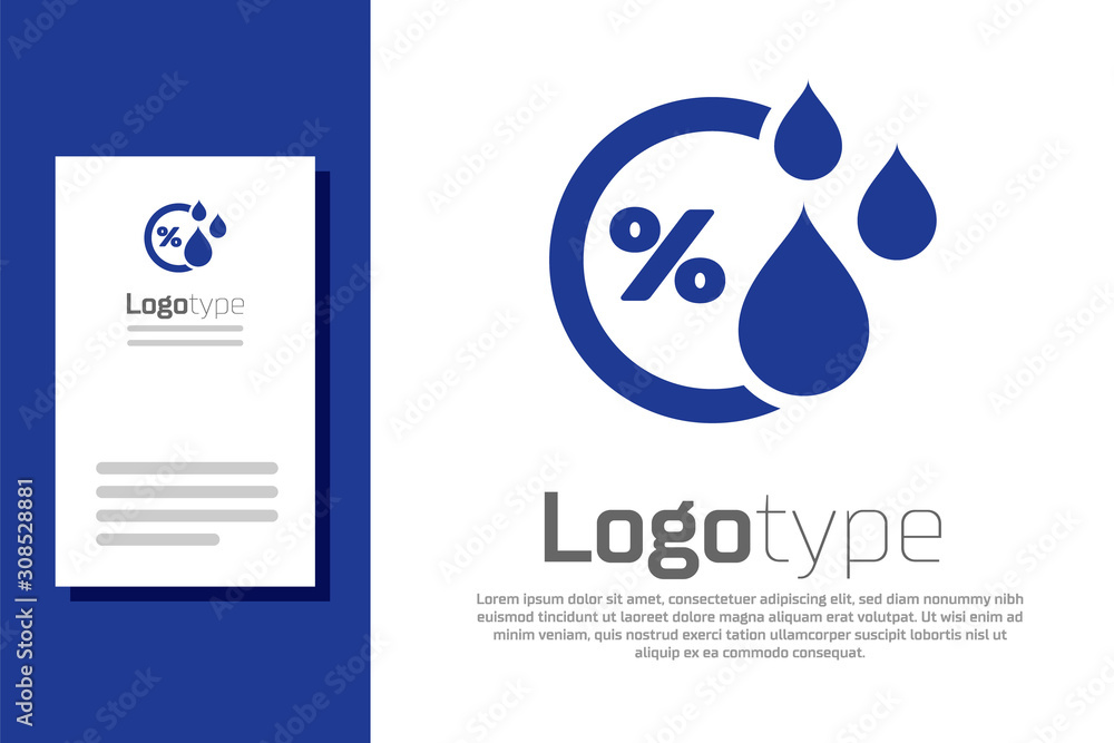 Blue Humidity icon isolated on white background. Weather and ...