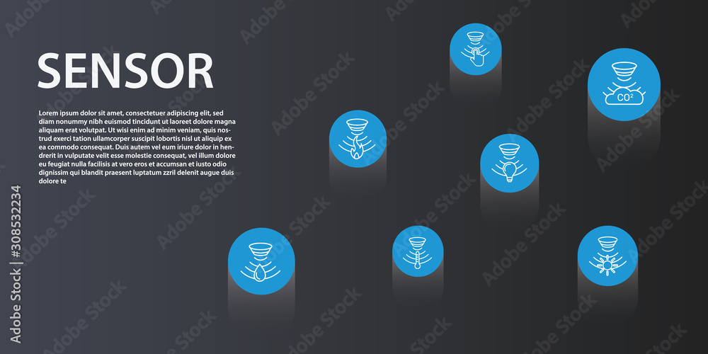 Sensor Infographics vector design. Timeline concept include flame ...