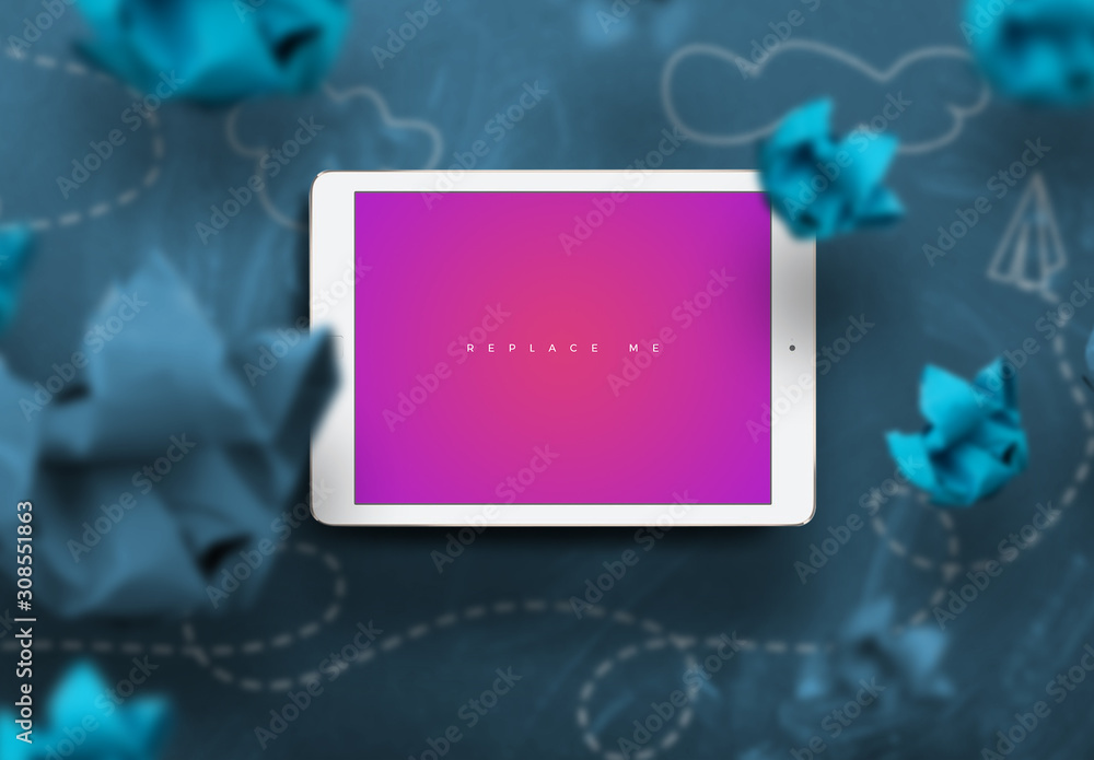 Back to School Vibrant Tablet Mockup Stock Template | Adobe Stock