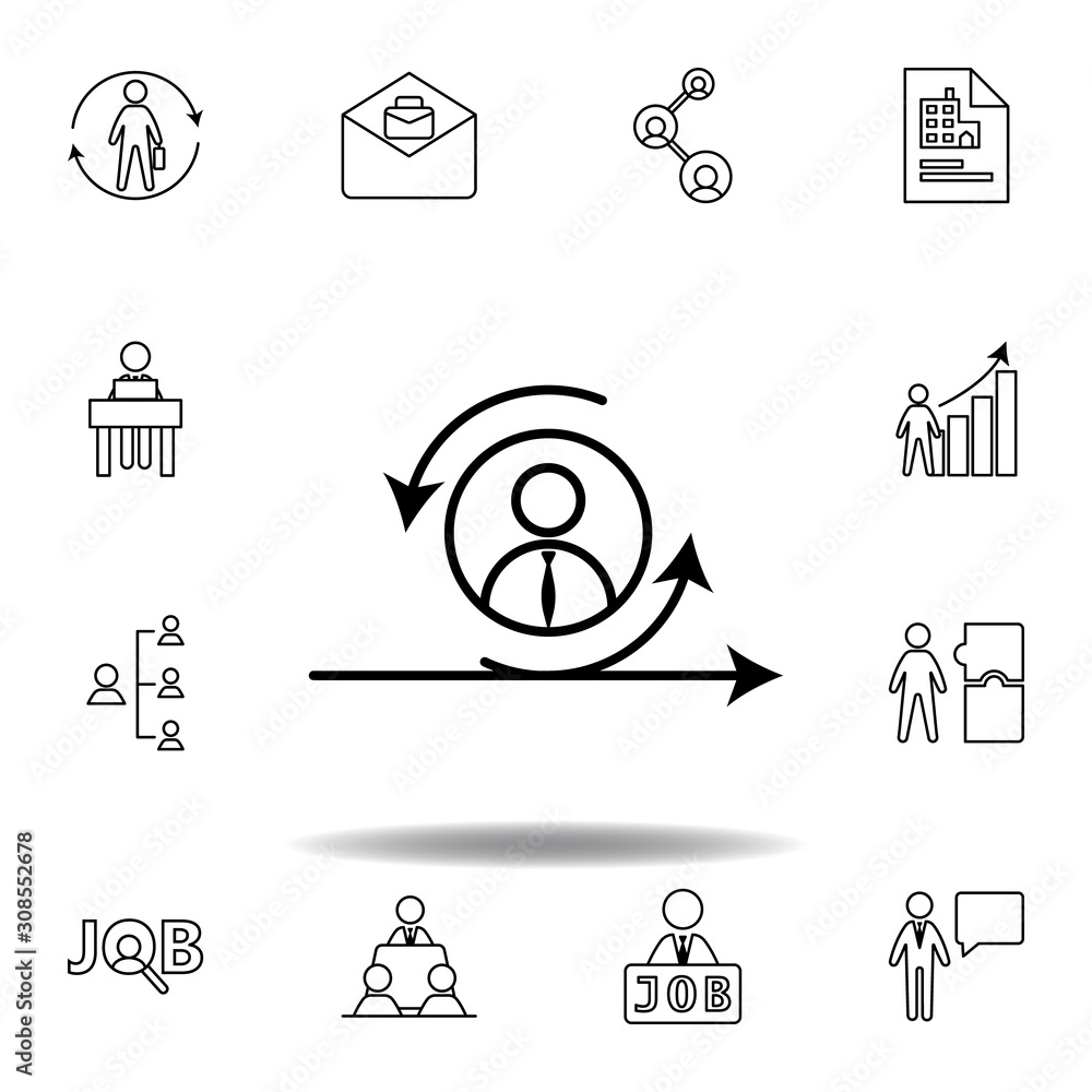 Agile Manager Worker Icon Set Of Hr Elements Can Be Used For Web Logo Mobile App Ui Ux