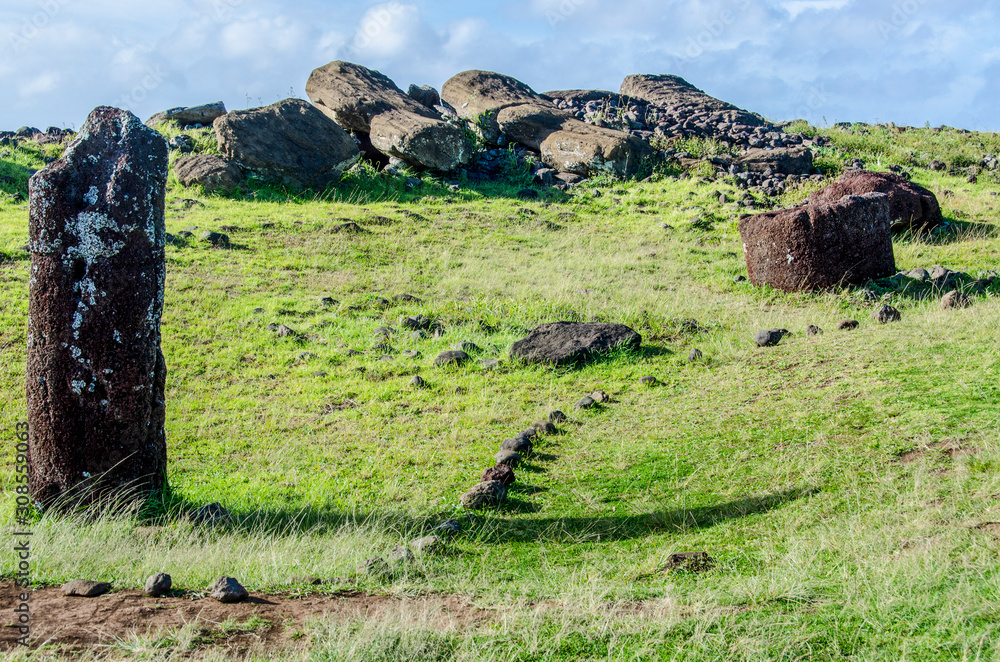 Chile - Rapa Nui or Easter Island - Vinapu - Ahu Vinapu Stock Photo ...