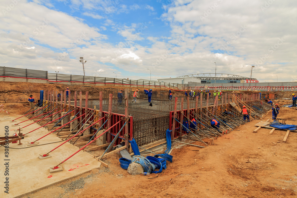 base plate. pit formation of grillage is completed. Forms formwork ...