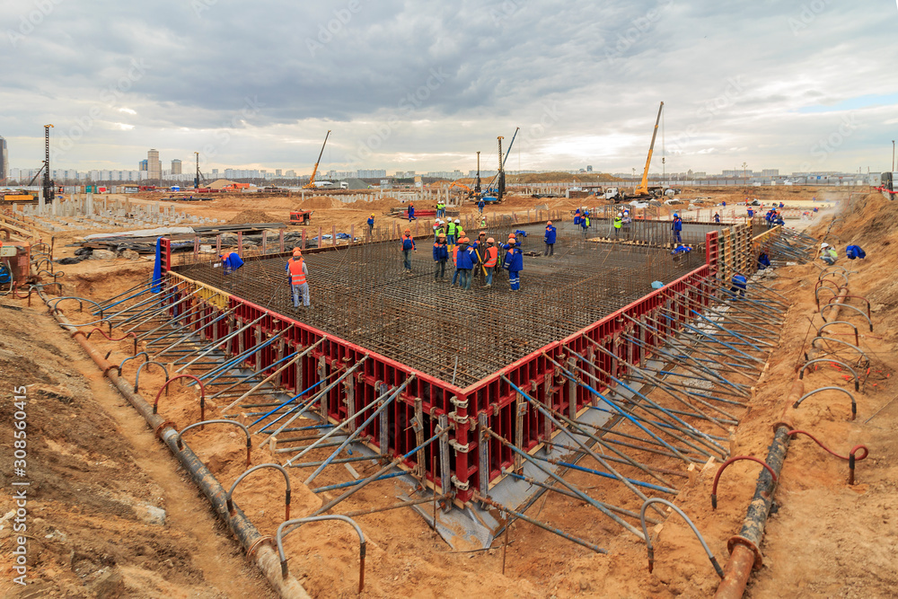 base plate. pit formation of grillage is completed. Forms formwork ...