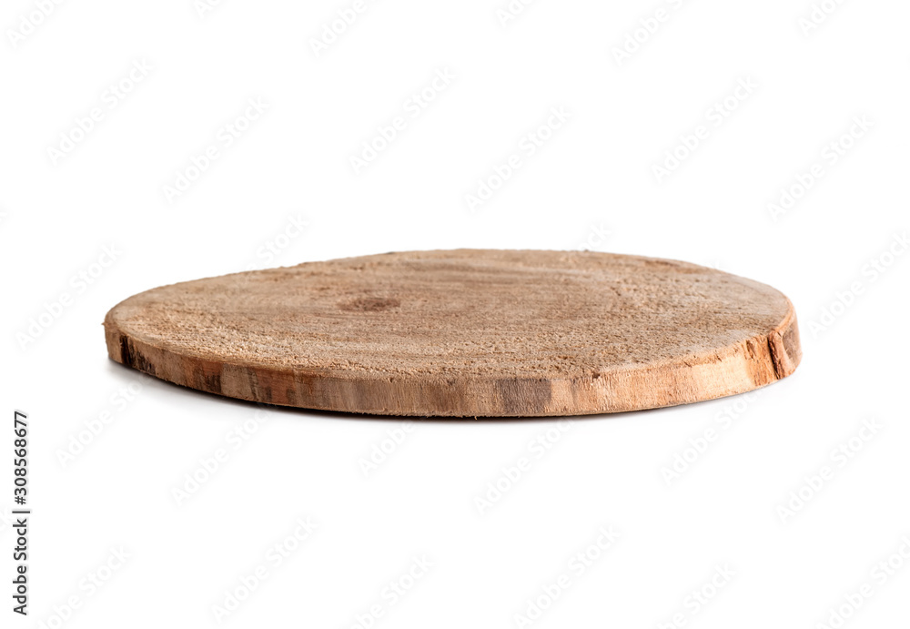 round stand, background wood, close-up isolated on white background ...