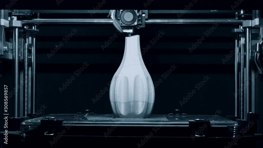 3D printer working. Fused deposition modeling, FDM. 3D printer Stock ...