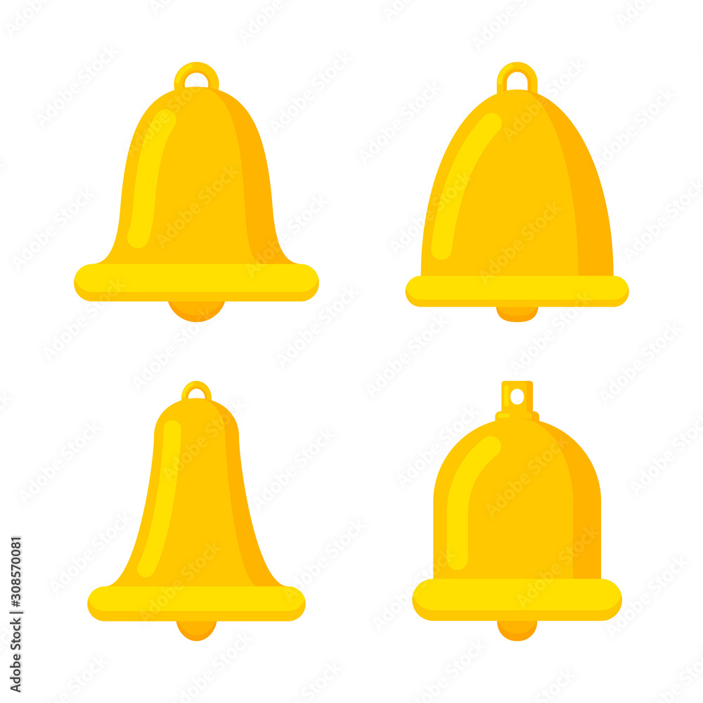 Set of bell icons isolated on white background Stock Vector | Adobe Stock