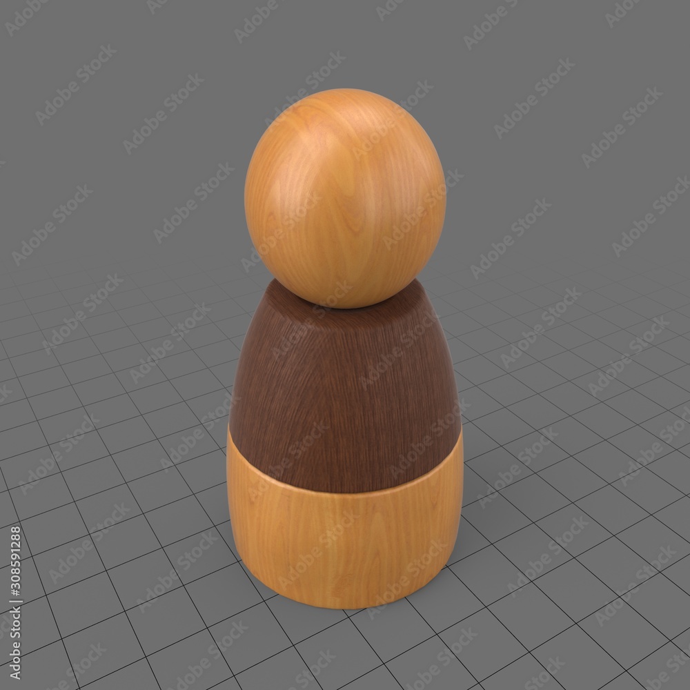 Wooden human figure toy Stock 3D asset | Adobe Stock