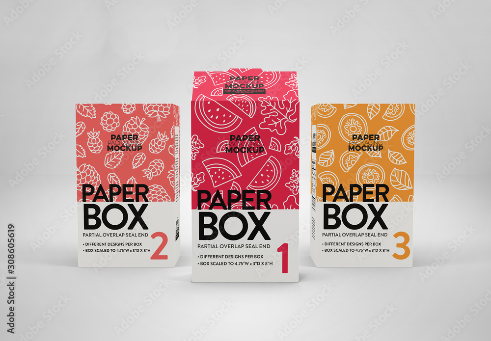 3 Rectangular Boxes Mockups Stock Template | Adobe Stock