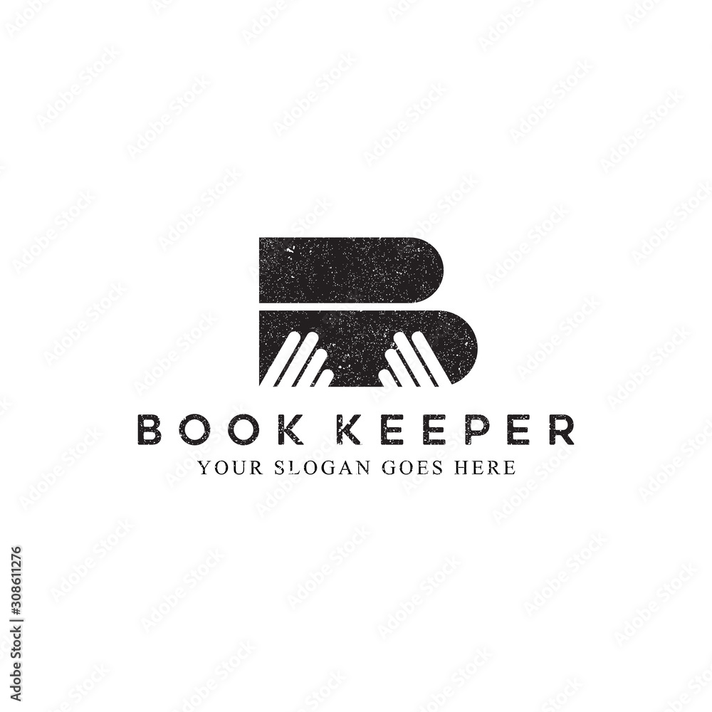 Book Keeper logo inspirations, library or librarian logo vector, book ...