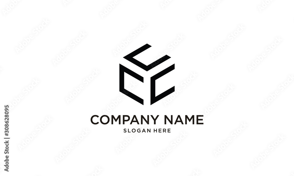 Letter C. Combination of the cube logo design concept template. Stock ...
