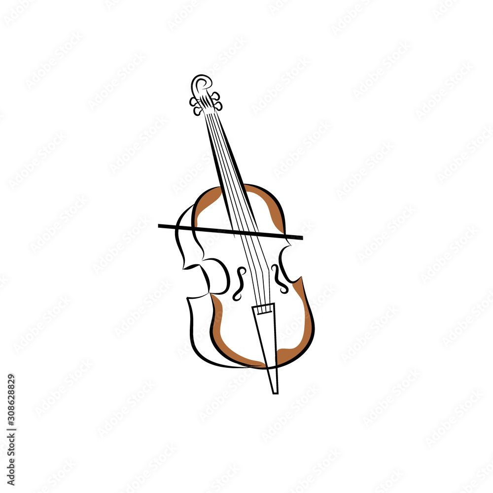 Cello vector illustration isolated on white background Stock Vector ...