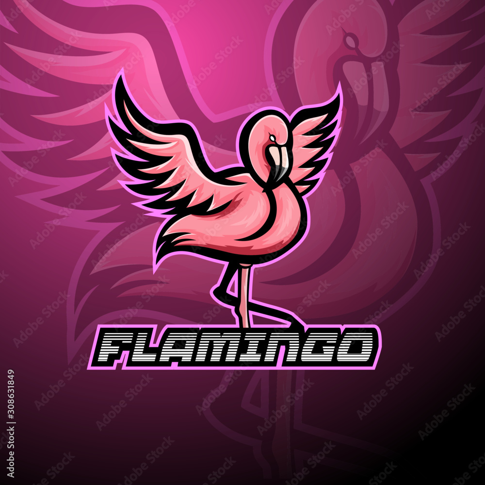 Flamingo esport Mascot logo design Stock Vector | Adobe Stock