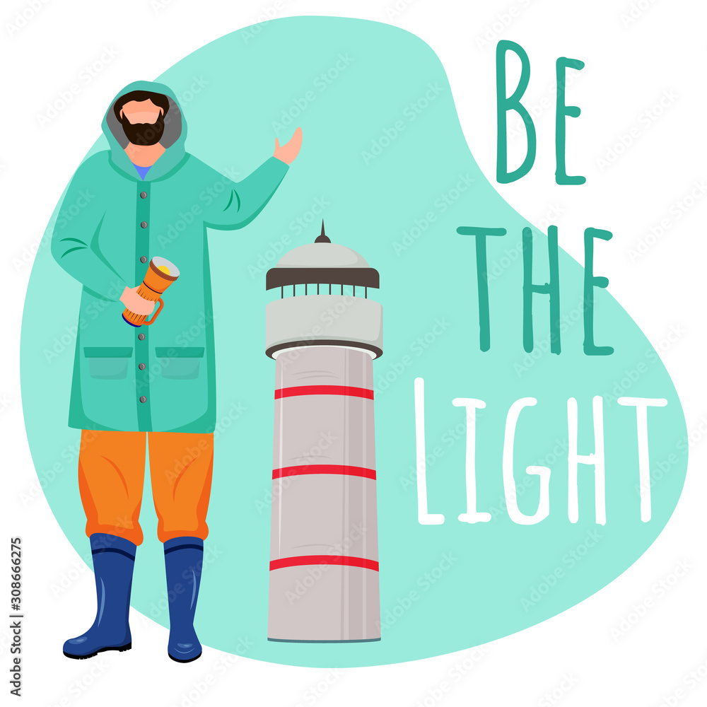 Be the light social media post mockup. Lighthouse keeper. Inspirational ...