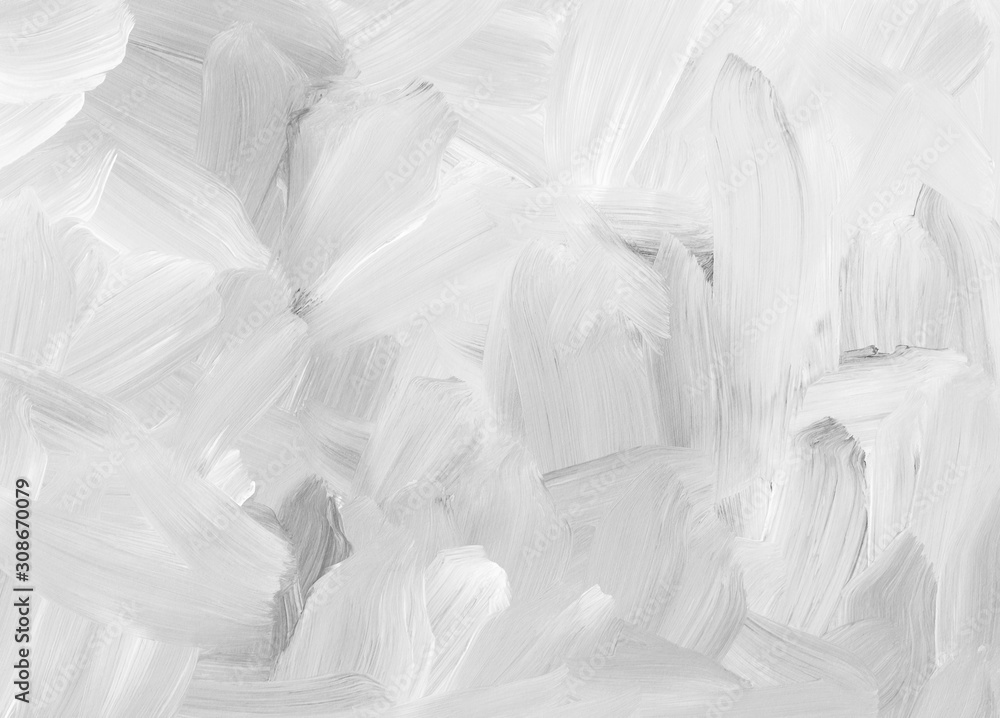 Abstract white oil painting background. Brush strokes on paper. Light ...