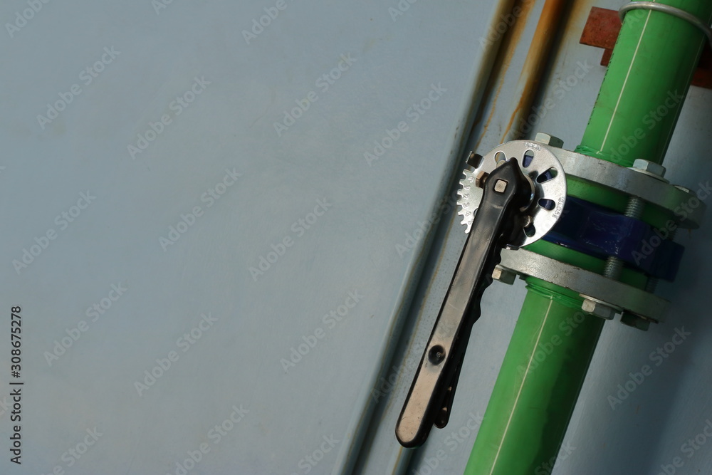 Selective focus of butterfly valve in open position, the valve ...