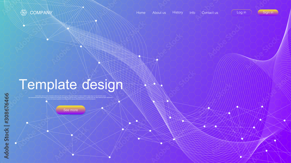 Website template design. Asbtract scientific background with colorful ...