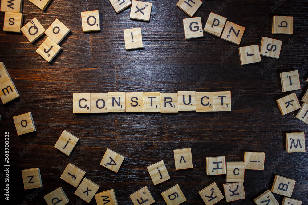 Word or phrase Construct made with scrabble letters. Stock Photo ...
