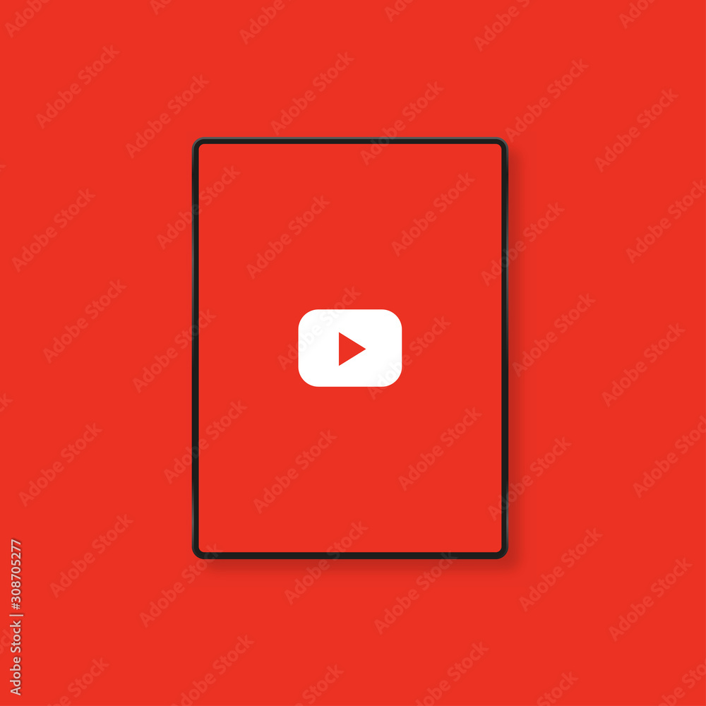 Youtube logo red screen. Editorial vector. Kyiv, Ukraine - December 10 ...