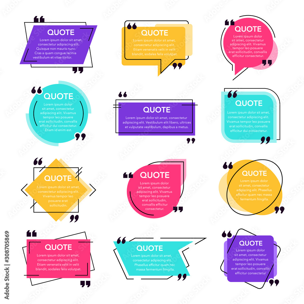 Texting quotes frames. Text box template, quote modern citation speech ...