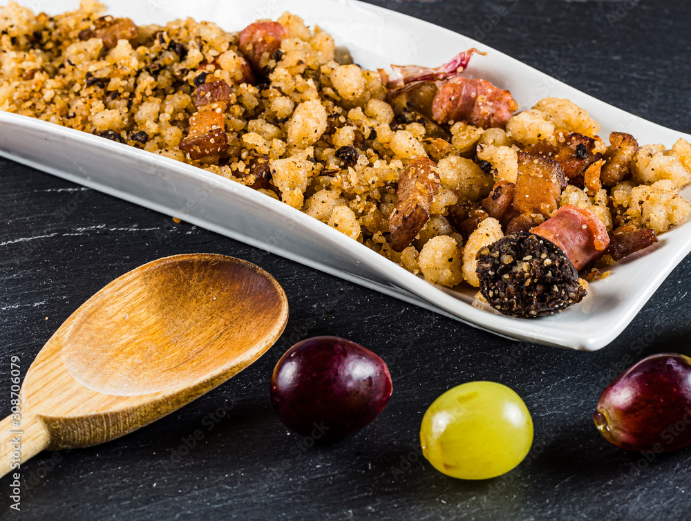 The migas ruleras or manchegas is a traditional meal from La Mancha ...