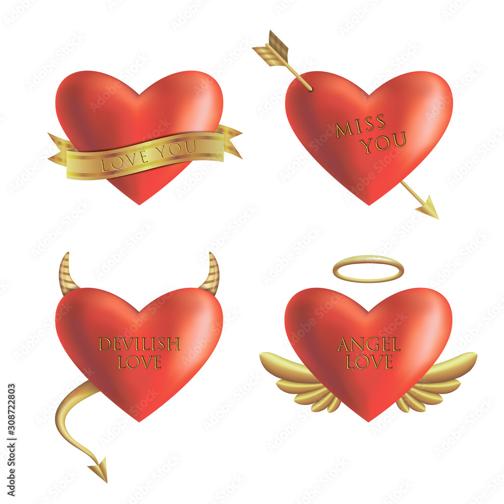 Angel And Devil Hearts