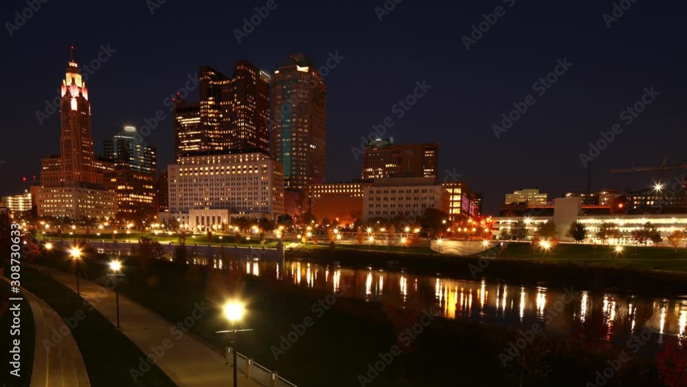 Looping day to night timelapse of Columbus, Ohio, United States 4K Stock Video | Adobe Stock
