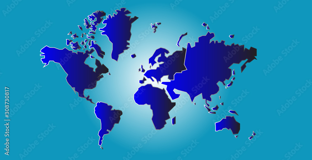 World Map Polygon style blue color.for sample use in background. Stock ...