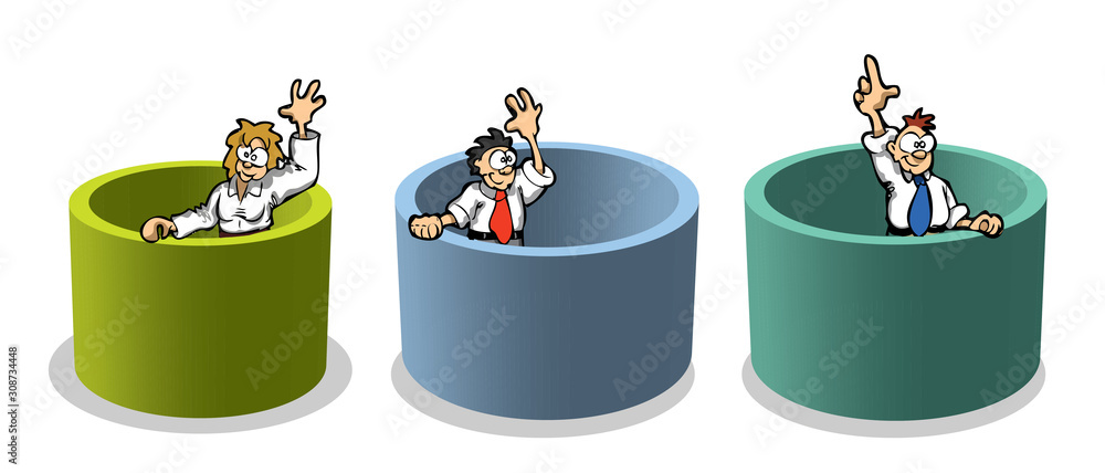 working in silos Stock Vector | Adobe Stock