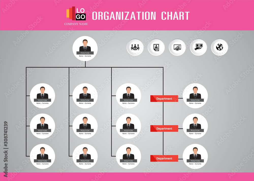 Organization Chart Infographics, vector design Stock Vector | Adobe Stock