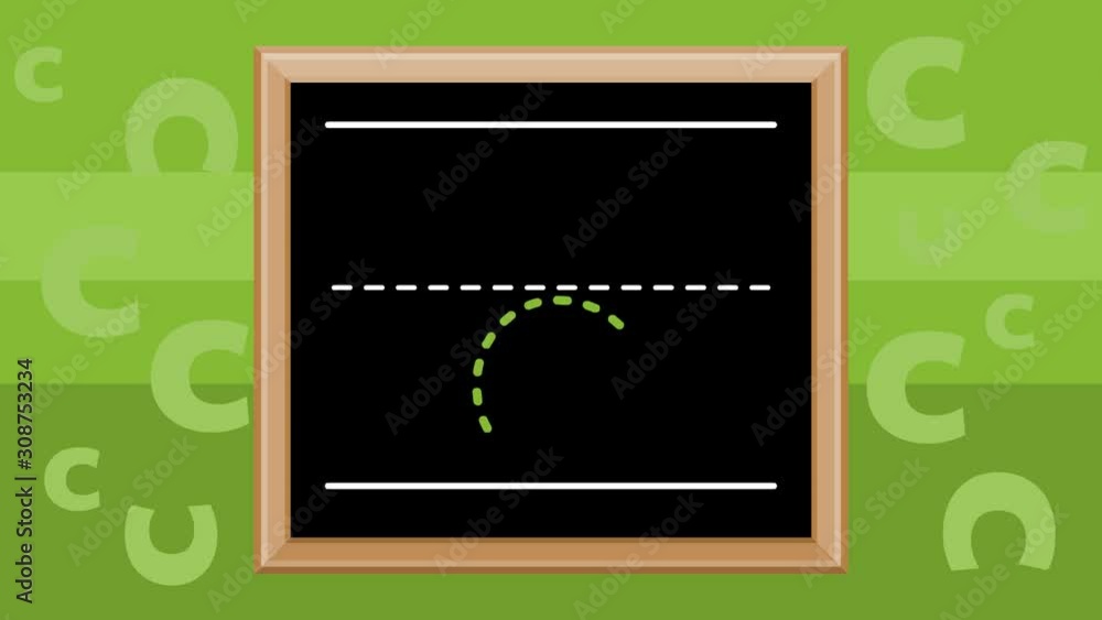 Animation of how to write the lower case alphabet letter 'c' with ...