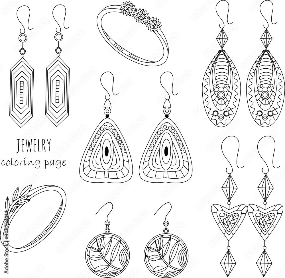 Earrings Coloring Page