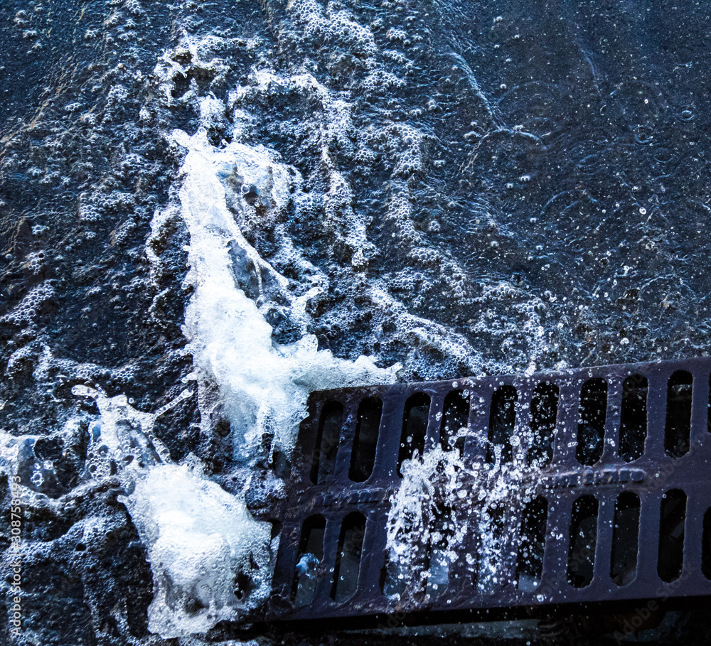 well drain waterfall out , storm weather , emergency evacuation ,drain ...