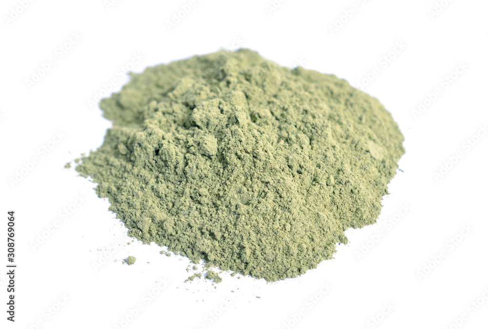 Powder from Indigofera tinctoria, also called true indigo Isolated ...