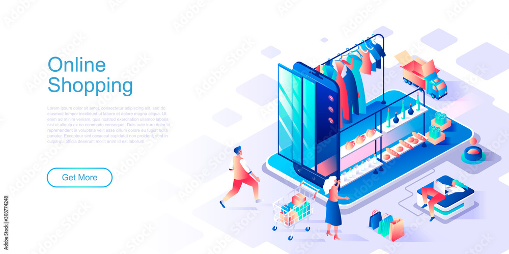 Online shopping landing page vector template. Fashion boutique, clothes ...