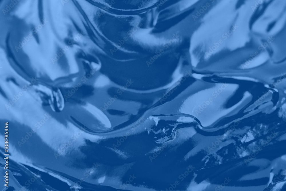 Classic blue background. Color of the year 2020. Top view, flat lay ...