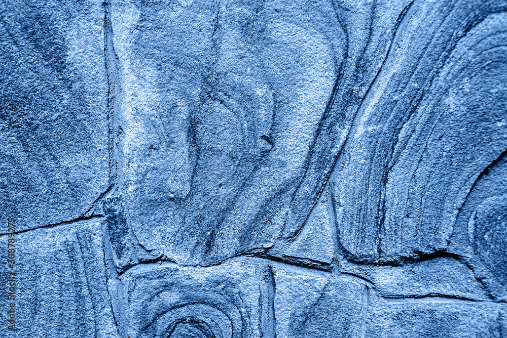 CLassic blue background. Color of the year 2020. Top view, flat lay ...