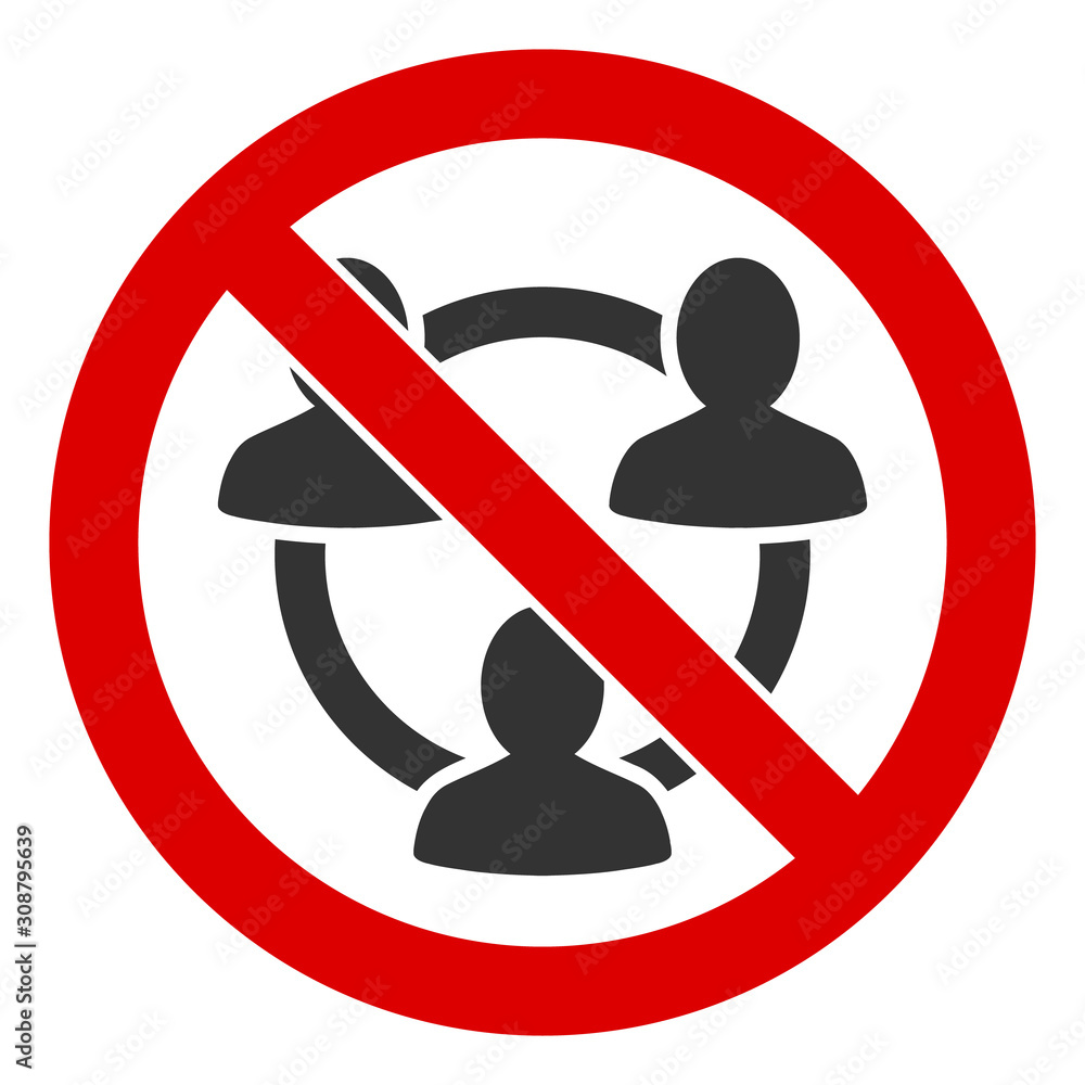 No social networks vector icon. Flat No social networks pictogram is ...