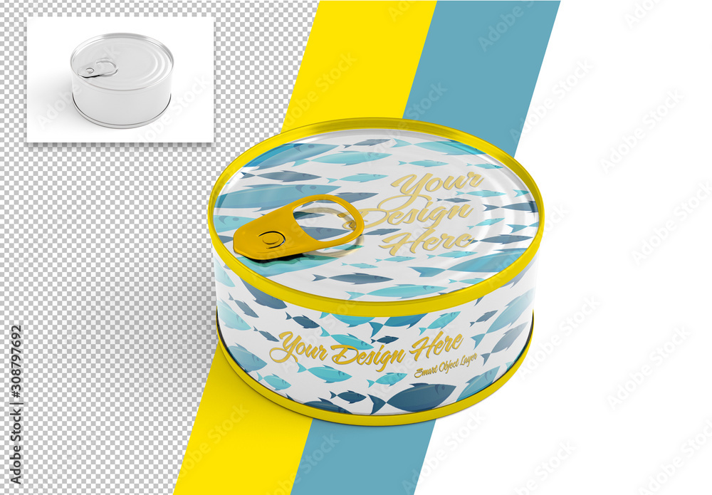 Mock Up of an Circular Can Stock Template | Adobe Stock