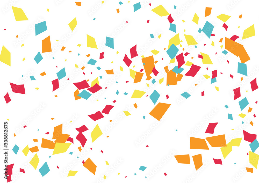 Festive color rectangle confetti background. Abstract frame confetti ...