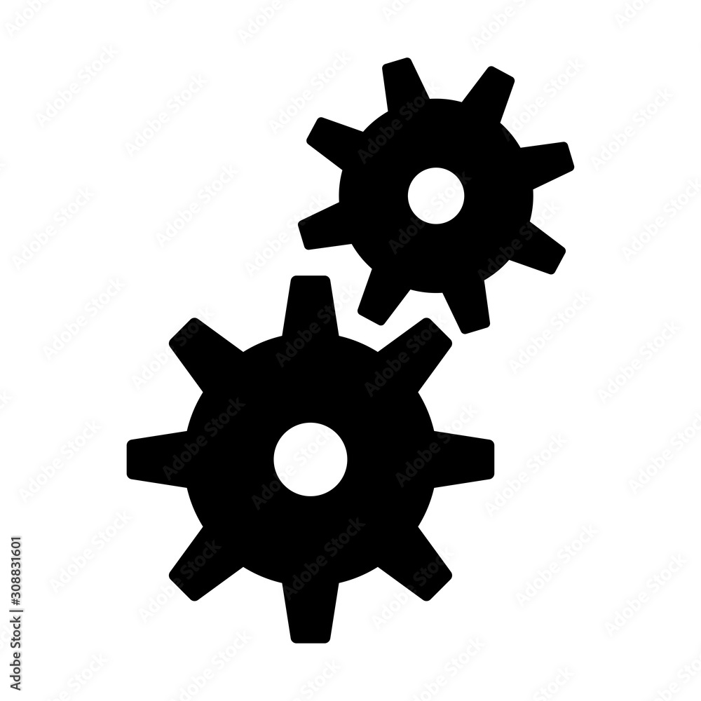 Gears icon, system settings symbol. Cogwheel pictogram. Stock Vector ...